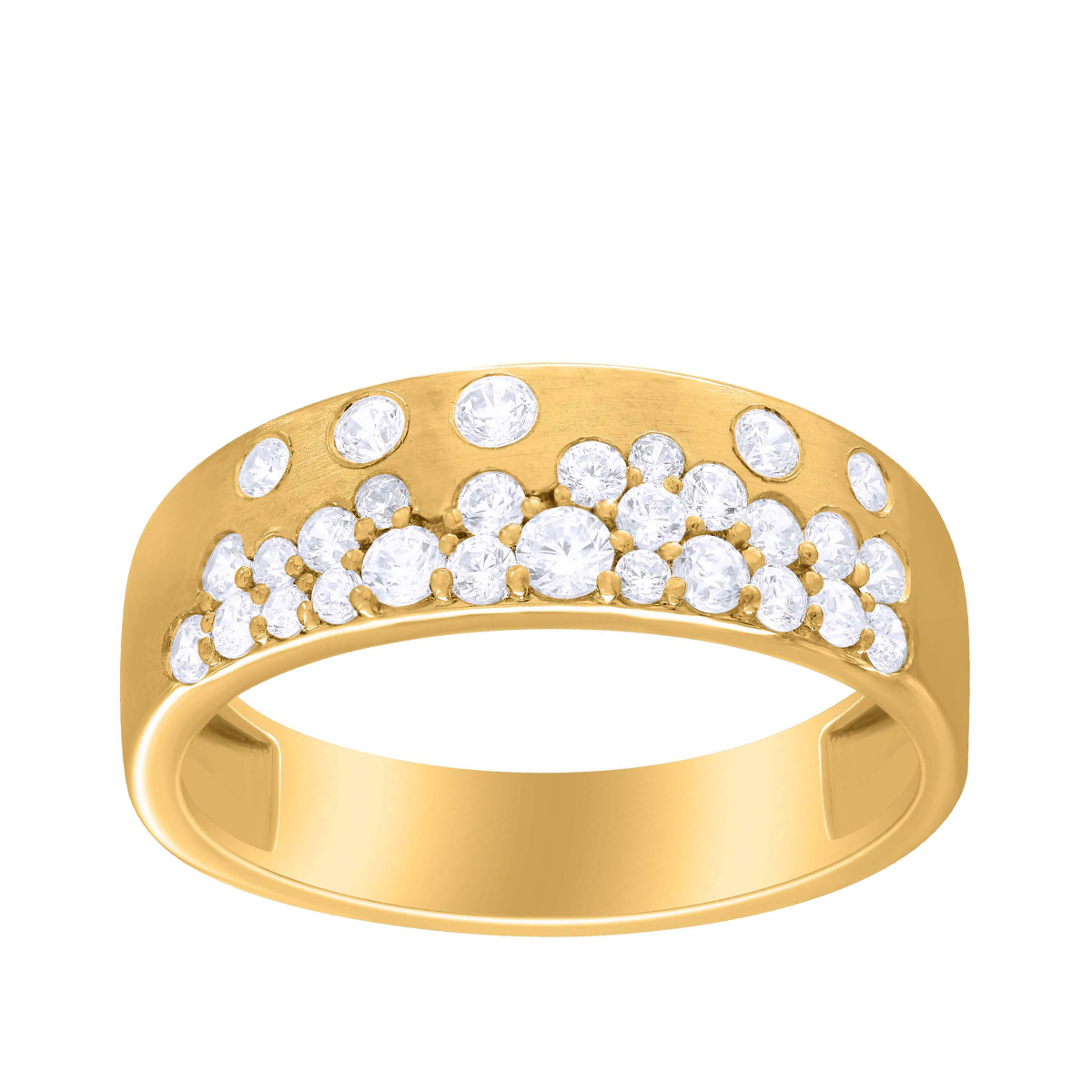 Adamante 1/2 ct. tw. Lab-Grown Diamond Cascade Ring in 10K Yellow Gold ...