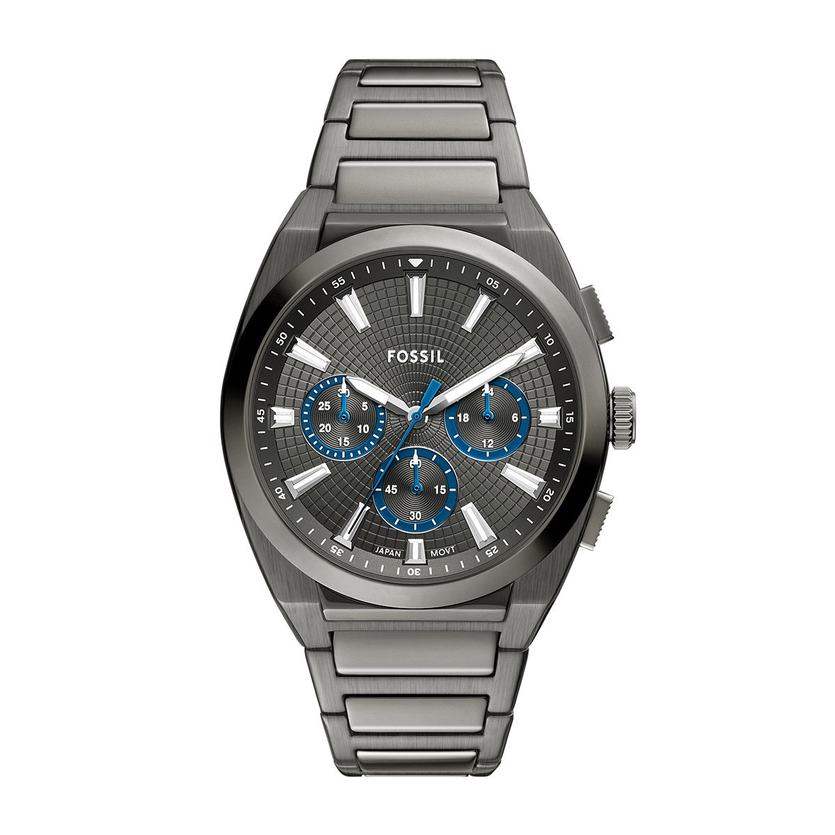 Fossil Men's Everett Quartz Gray Stainless Steel Watch with Gray Dial ...
