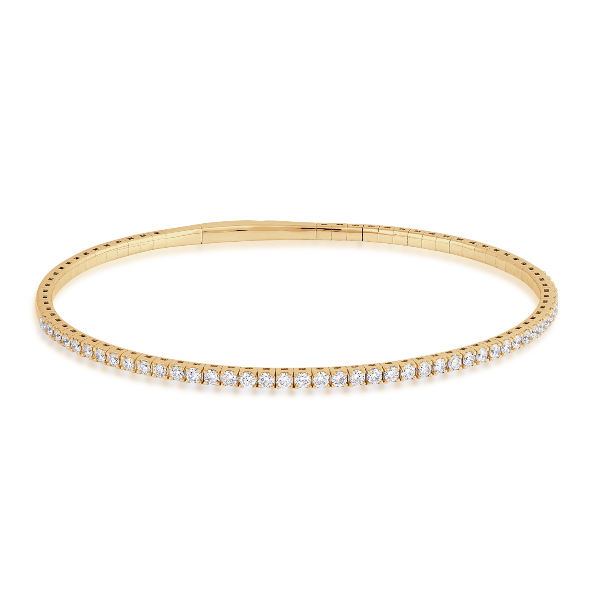 Adamante 1 ct. tw. Lab-Grown Diamond Flex Bangle in 10K Yellow Gold ...